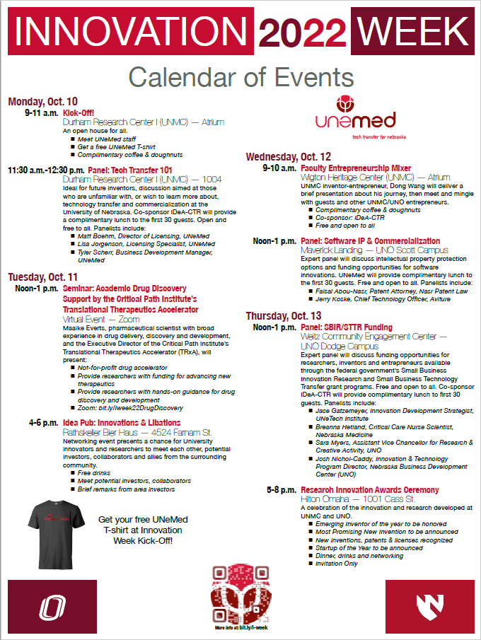 Innovation Week 2022 Calendar of Events - UNeMed